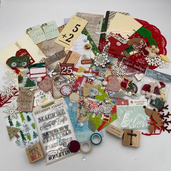 Office | Junk Drawer Journal Christmas Theme Collage Ephemera Scrapbook ...